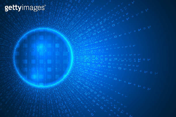 cyber security and protection by binary code technology abstract. 이미지 (1459996908) - 게티이미지뱅크