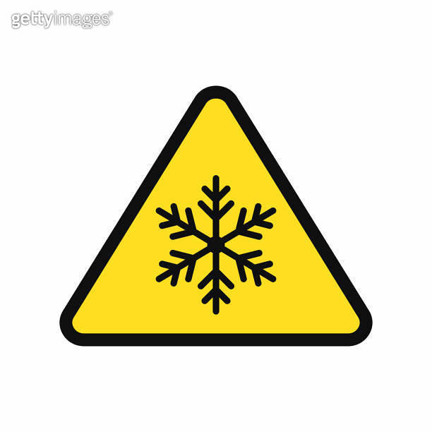 Extreme cold caution warning symbol design vector 이미지 (1498448080) - 게티 ...