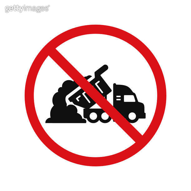 No dumping allowed icon sign symbol isolated on white background. No ...