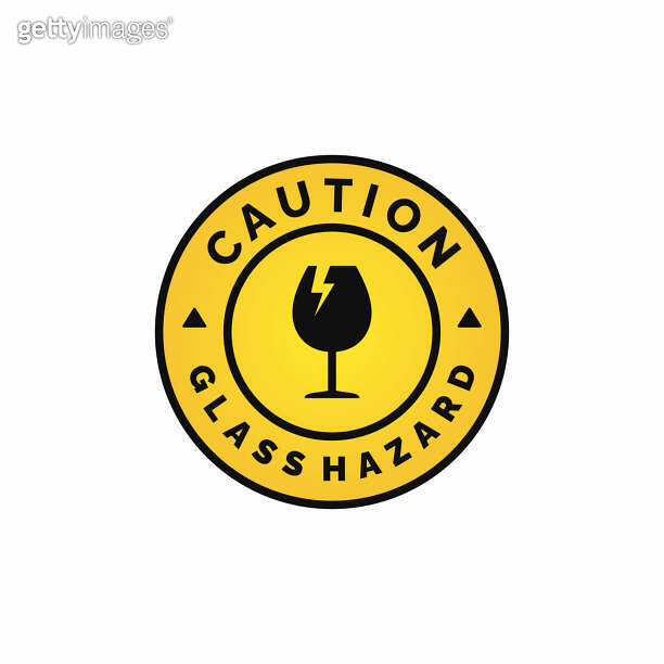 Glass hazard caution warning symbol design vector 이미지 (1499147453) - 게티 ...