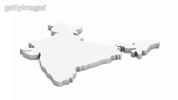 Flat India Map 3d isolated on transparent background. Three-dimensional ...