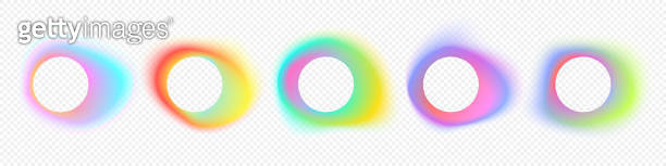 Color gradient circles, abstract colors blend mesh and soft neon light ...