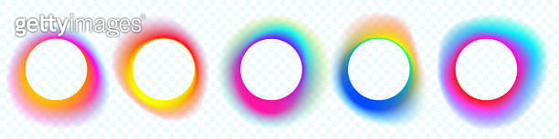 Color gradient circle backgrounds, abstract neon light of color blend ...