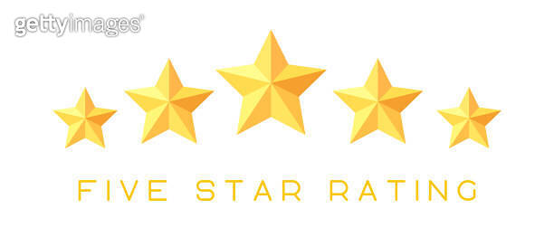 Five star rating logo. Customer rating review flat icon for apps and ...