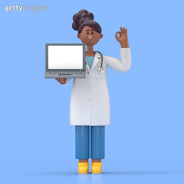 3D illustration of Female Doctor Juliet with ok gesture showing ...