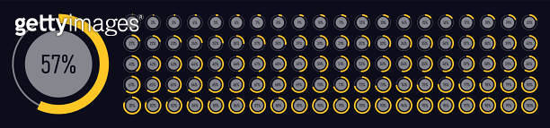 Percentage loading bar. Percentage loading, downloading or uploading progress in circle form ...