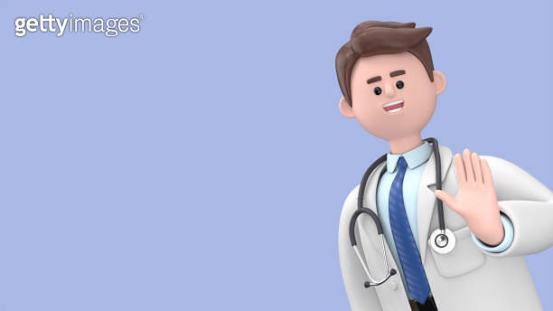 3D illustration of Male Doctor Lincoln saying hello.Medical ...