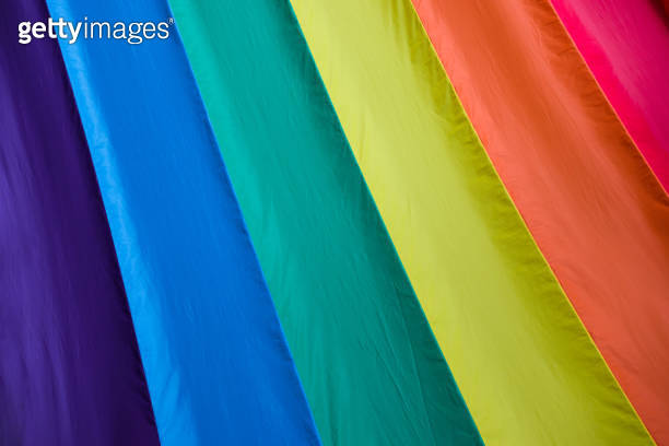 Fabric texture rainbow flag symbol of love or LGBT pride concept. pride ...