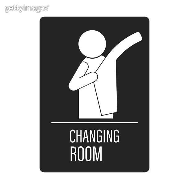 Printable black label sticker design for changing room, fitting room ...