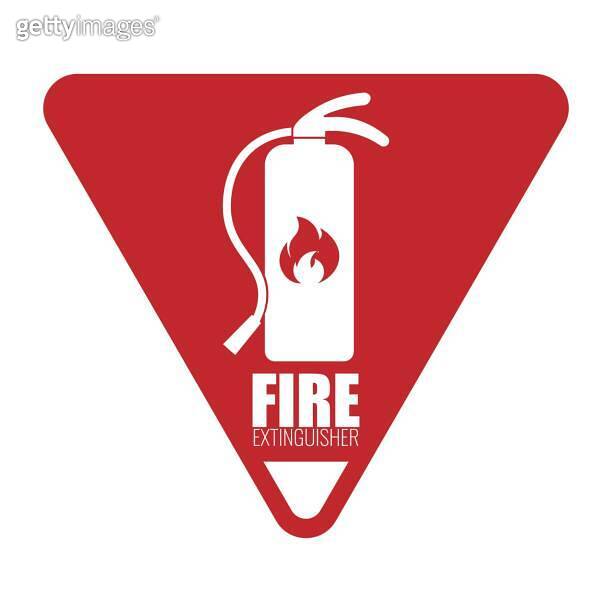 Printable isolated red triangle design label sticker of fire ...