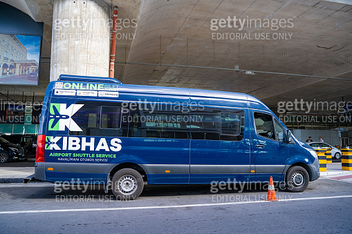 Airport shuttle bus KIBHAS in Northern Cyprus. Lefkosa (Nicosia ...