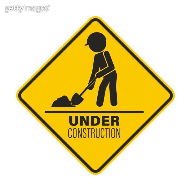 Printable yellow black rectangle safety triangle sign man shovel dirt ...