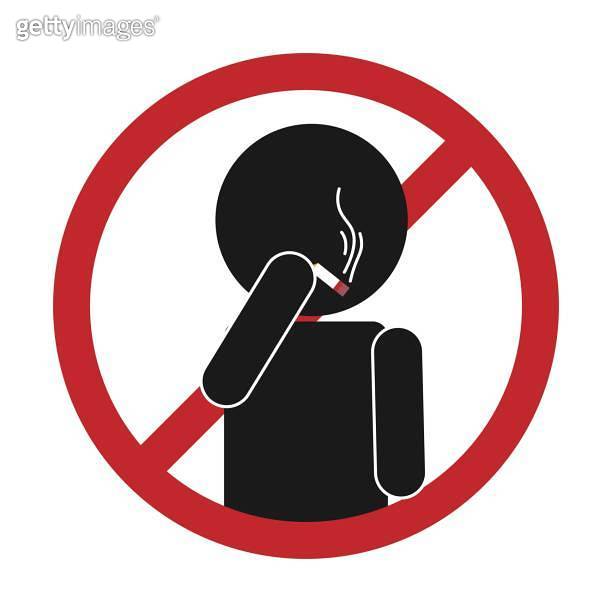 Isolated illustration sing of danger, attention, warning no smoking ...