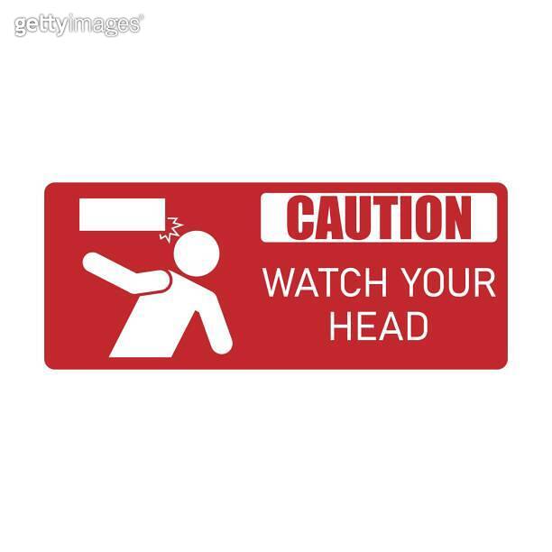Printable white red safety safety sign mind your head, low up ceiling ...
