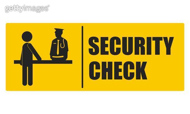 Isolated rectangle sign of security check, entrance safety gate icon ...