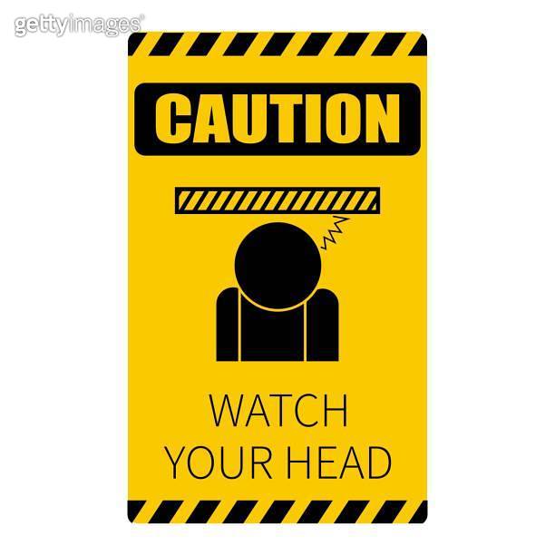 Printable black yellow safety safety sign mind your head, low up ...