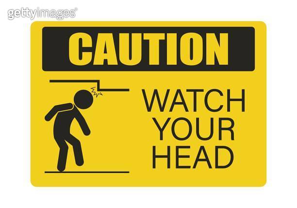 Printable black yellow safety safety sign mind your head, low up ...