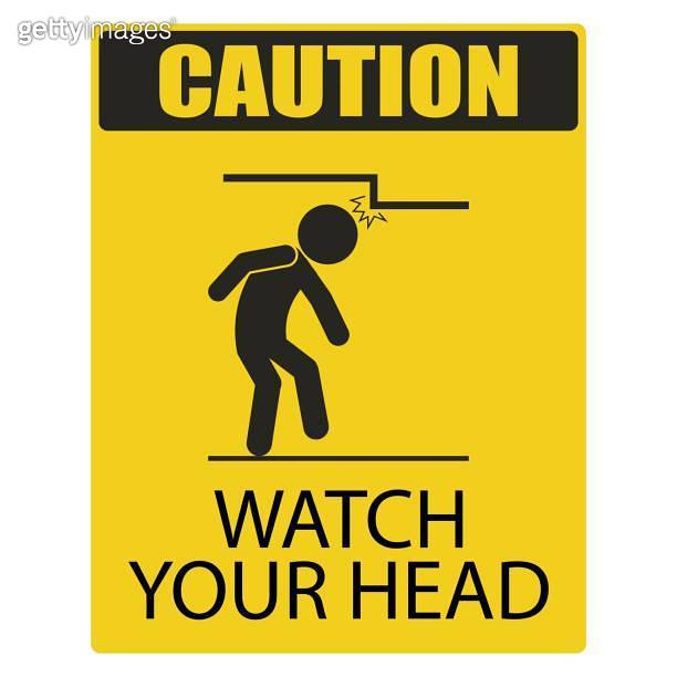 Printable black yellow safety safety sign mind your head, low up ...
