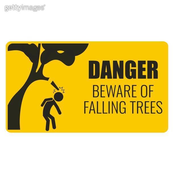 Printable lebel sticker sign man walking with accident branches of tree ...