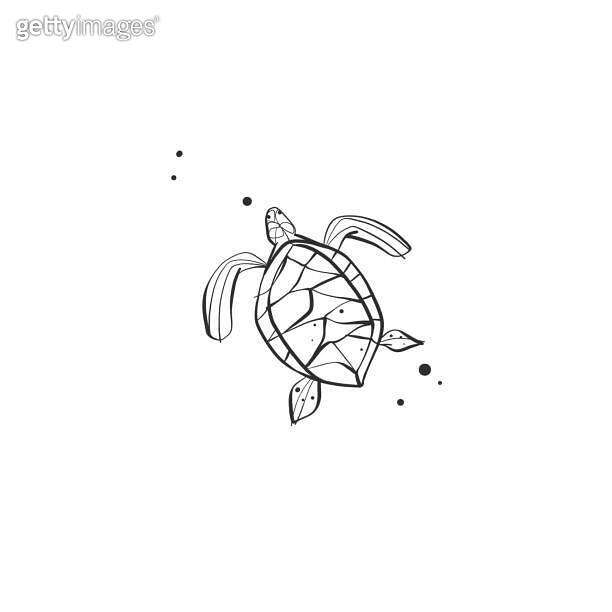 Hand drawn vector abstract simple minimalistic line art graphic drawing ...