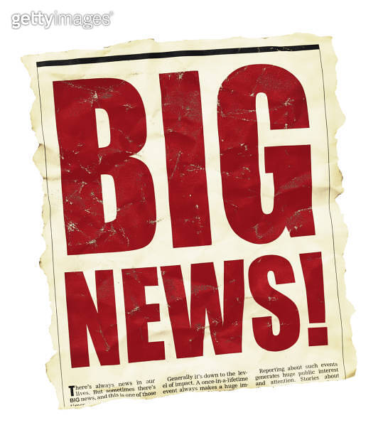 Big news! Huge tabloid newspaper headline gets excited 이미지 (1458423941 ...