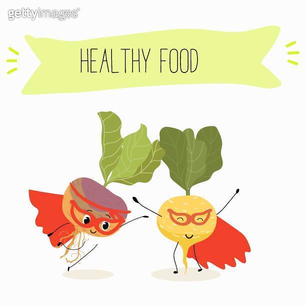 Vector Illustration with funny cartoon characters swede, rutabaga ...