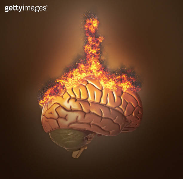 Brain on fire, symbolizing everything from inspiration to mental health ...