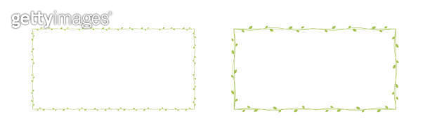Rectangle green vine frames and borders set, floral botanical design ...
