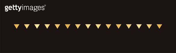 Gold Triangle Flags Pattern Separator Border, Golden Elegant Romantic Page Text Divider ...