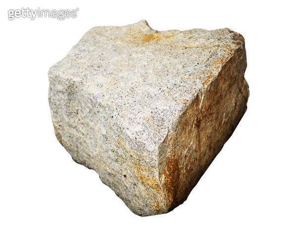 Stone Rock Mountain cliff Isolated on White Background, Large Boulder ...