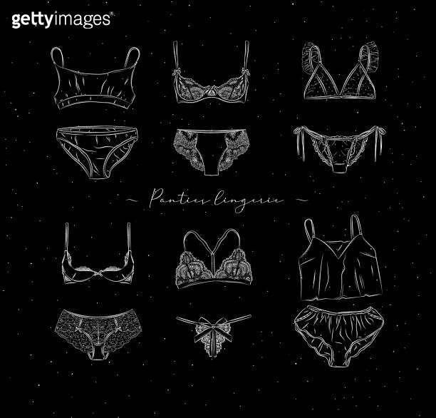 Lingerie set collection black color 이미지 (1475819381) - 게티이미지뱅크