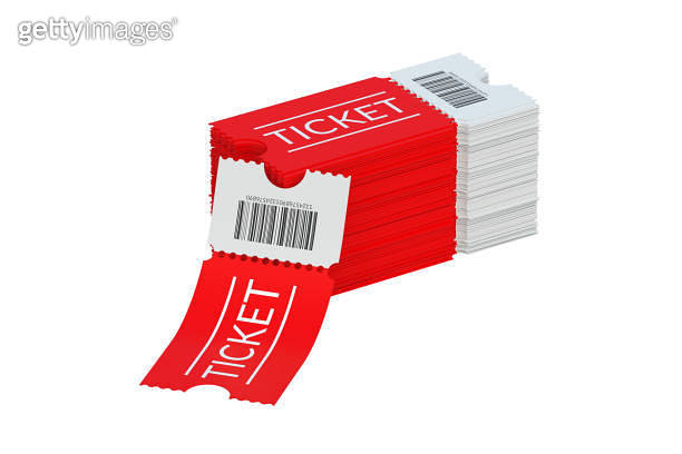 Stack of tickets isolated on white background. 3d render (1467890864 ...
