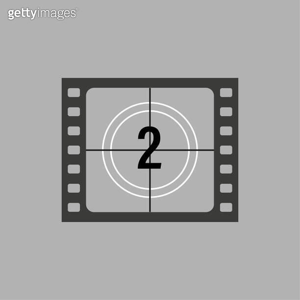 Great countdown footage of classic movie number two. Old fashioned film ...