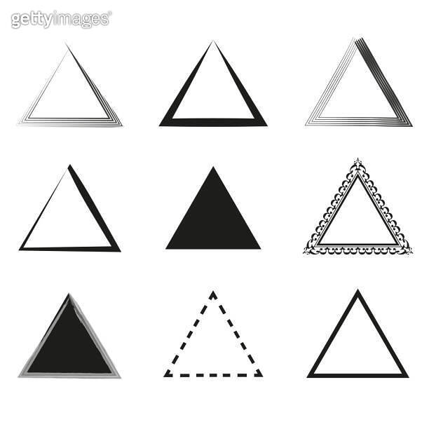 Triangles brush in line art style. Geometric shape. Vector illustration ...