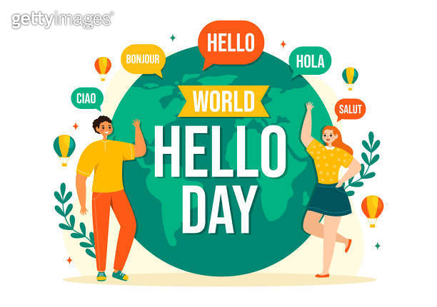 World Hello Day Vector Illustration on November 21 of Speech Bubbles ...