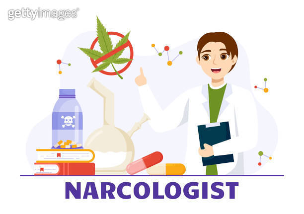 Narcologist Vector Illustration for Drug Addiction Awareness, Alcohol ...