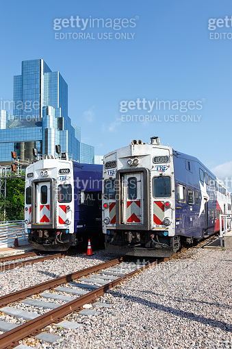 Trinity Railway Express TRE commuter trains public transport portrait ...