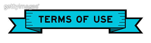 Ribbon label banner with word terms of use in blue color on white ...