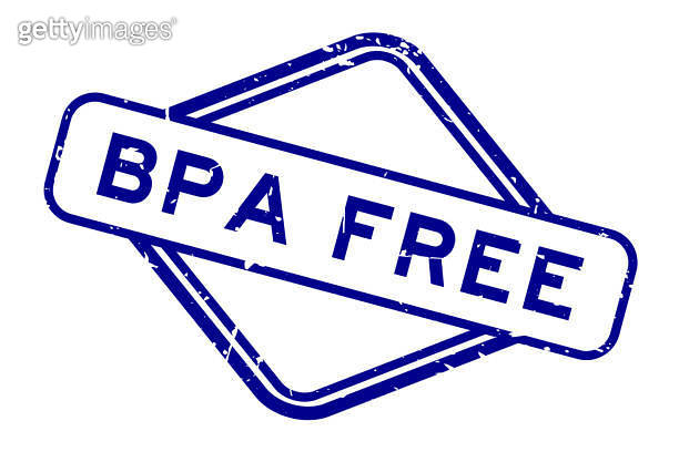 Grunge blue BPA (Bisphenol A) free word rubber seal stamp on white ...