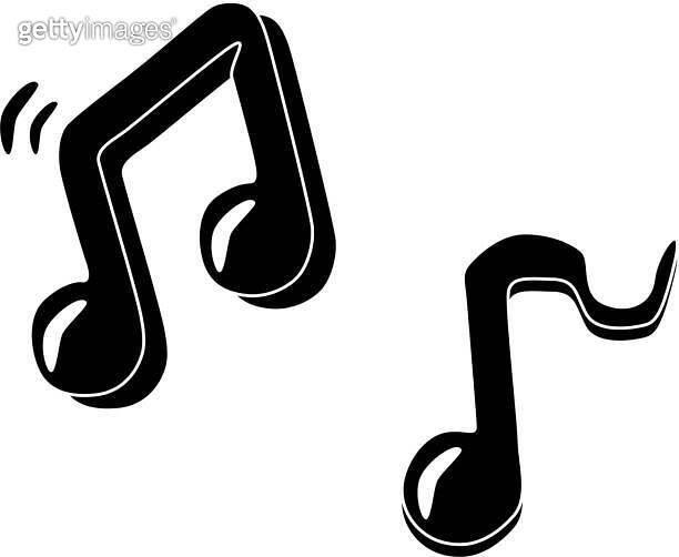 Illustration "Silhouette" of cute jumping musical notes (1727128646 ...