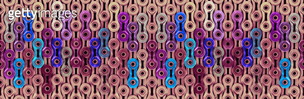A pattern formed by the multicolour bicycle chain links 이미지 (1742466075 ...
