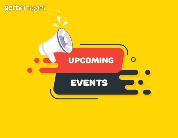 Upcoming events. Flat, color, announcement of upcoming events. Vector ...