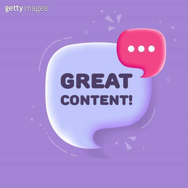 Great content. Flat, purple, speech bubble great content. Vector ...