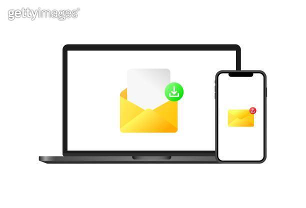 File sharing. Flat, color, wireless data transmission, data exchange ...