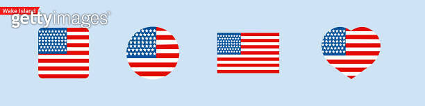 National flag of Wake island icons. Website language choice symbols ...