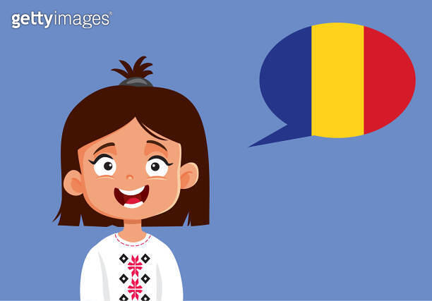 Cute Girl Speaking Romanian Language Vector Character Design ...