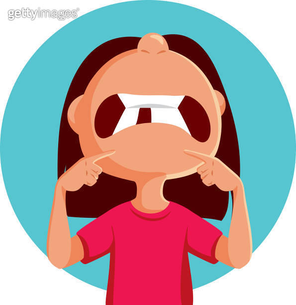 Toddler Girl Missing a Tooth Vector Funny Cartoon illustration 이미지 ...