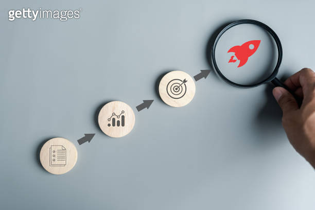 Fast business growth success shortcut achievement concept, planning ...