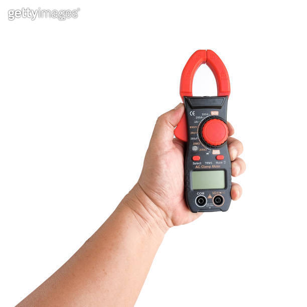Hand holding clamp multimeter measuring. clipping path. 이미지 (1493542949 ...