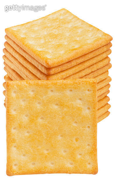 Cut Out stack of crackers. Delicious Butter Baked Saltine Cracker. 이미지 ...